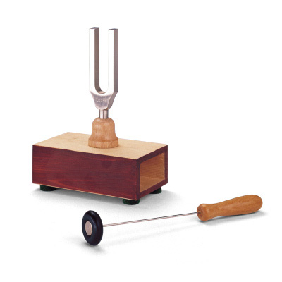 440Hz Tuning Fork on Resonance Box - LabWorld.co.uk