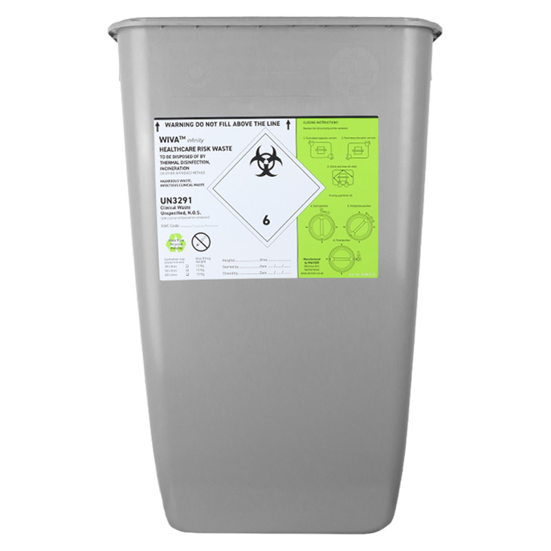 Daniels WIVA Infinity Grey 60L Waste Bin - LabWorld.co.uk