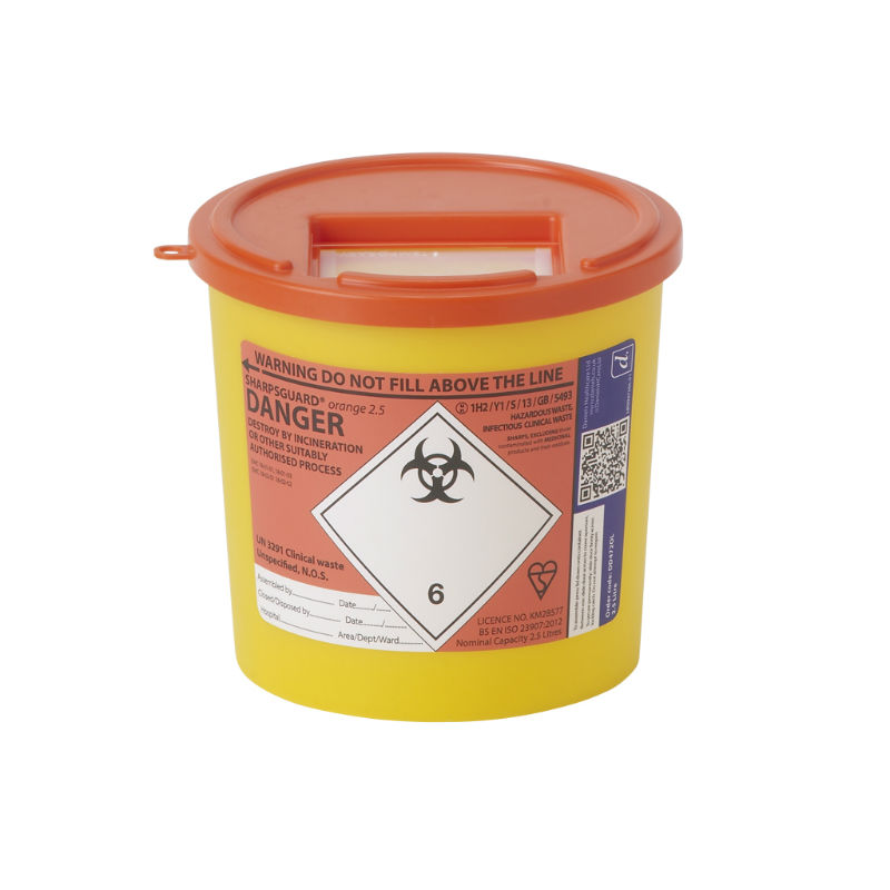 Daniels Sharpsguard 2.5L Orange Sharps Bins - LabWorld.co.uk