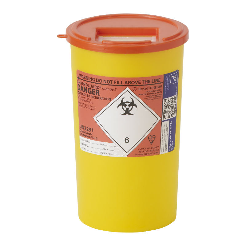 Daniels General-Purpose 5L Sharps Bins 48pk - LabWorld.co.uk
